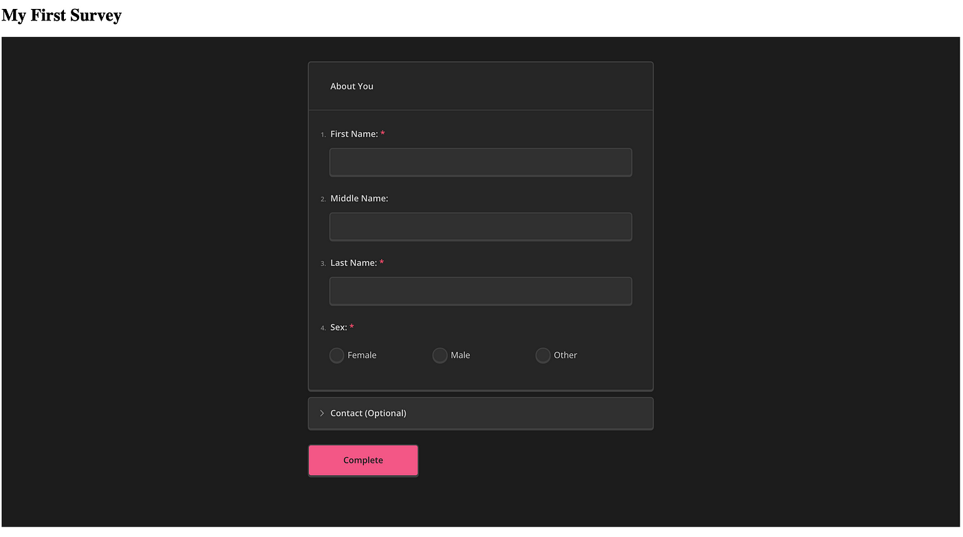 Complete SurveyJS with Angular Tutorial