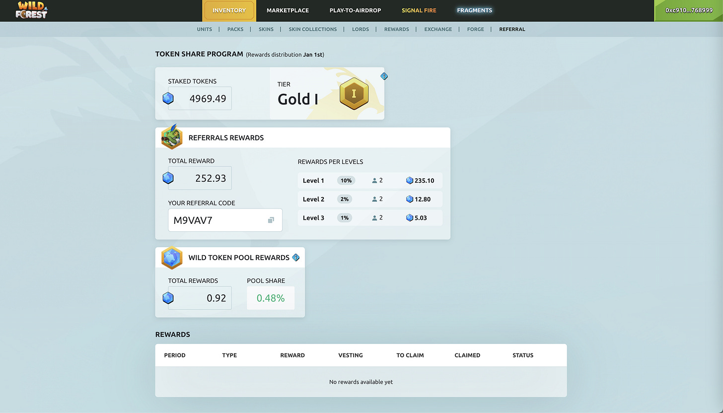 🌲 Wild Forest: Rewards with Token Share Program 👉💰