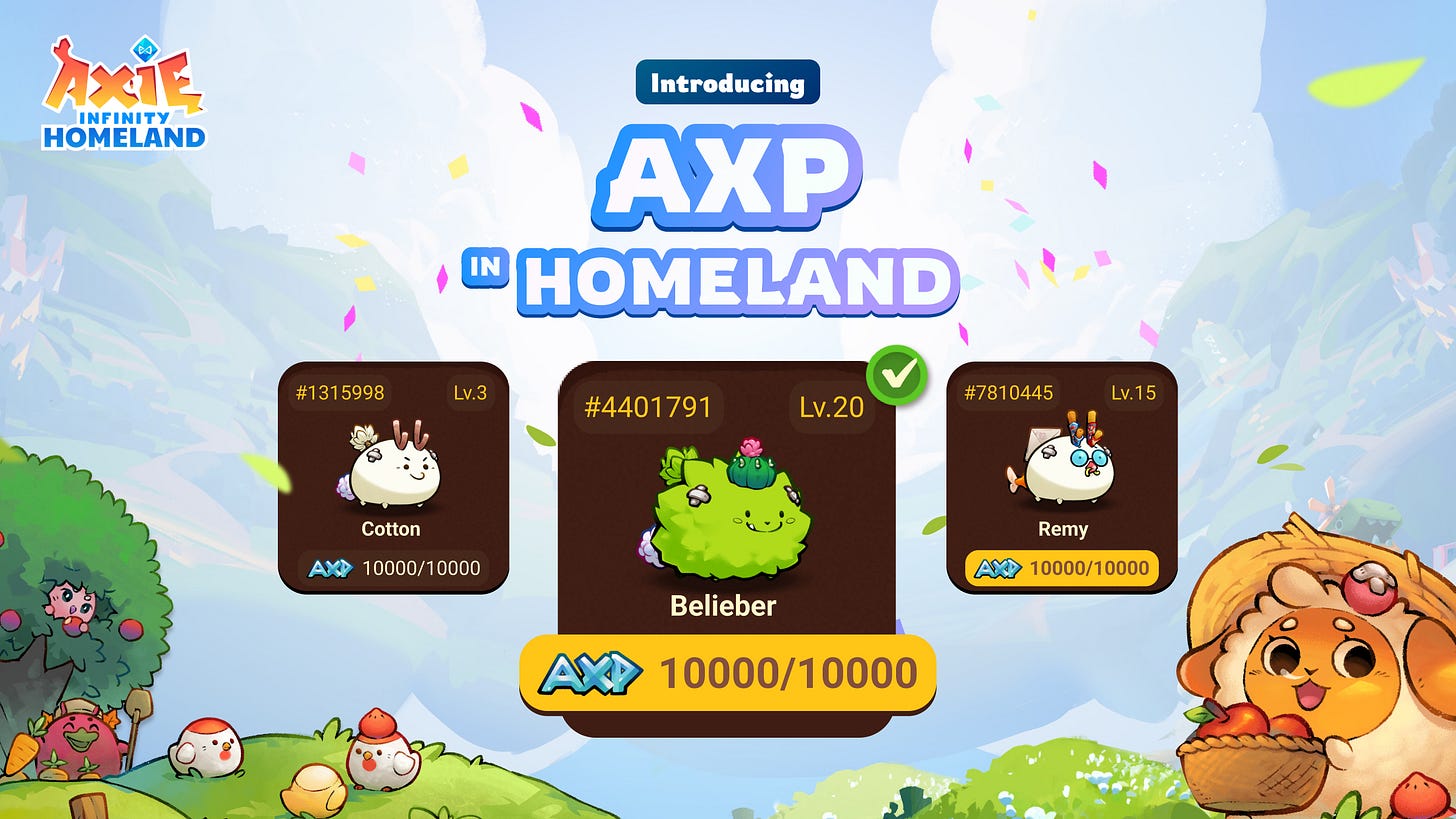 AXP and Axie Levels – Sky Mavis