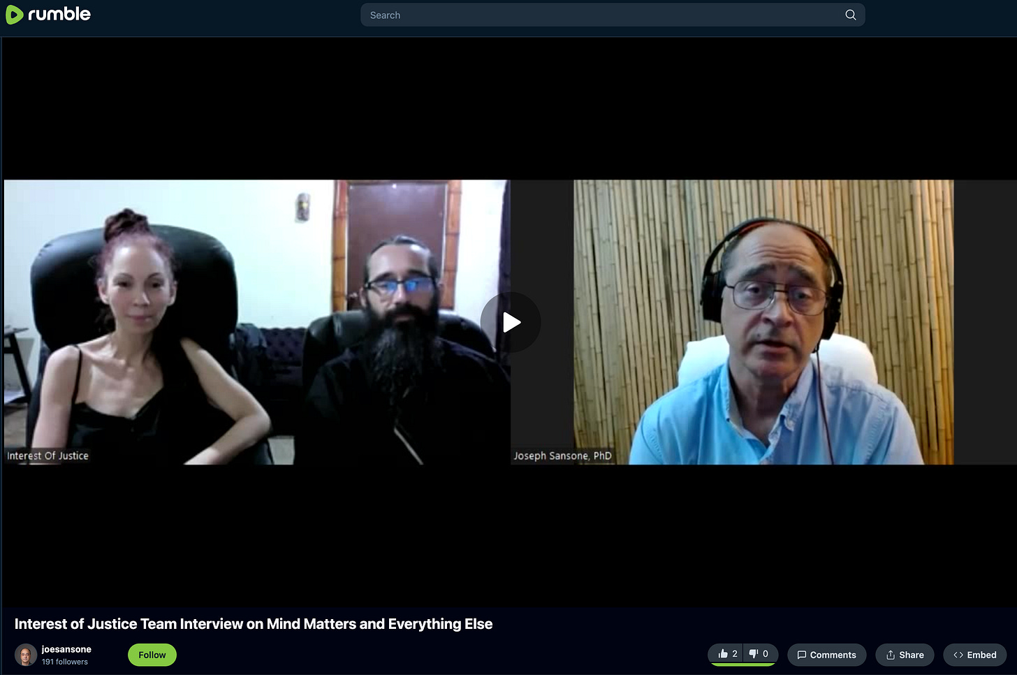 Dr. Joseph Sansone Interviews Interest of Justice Team In The Aftermath ...