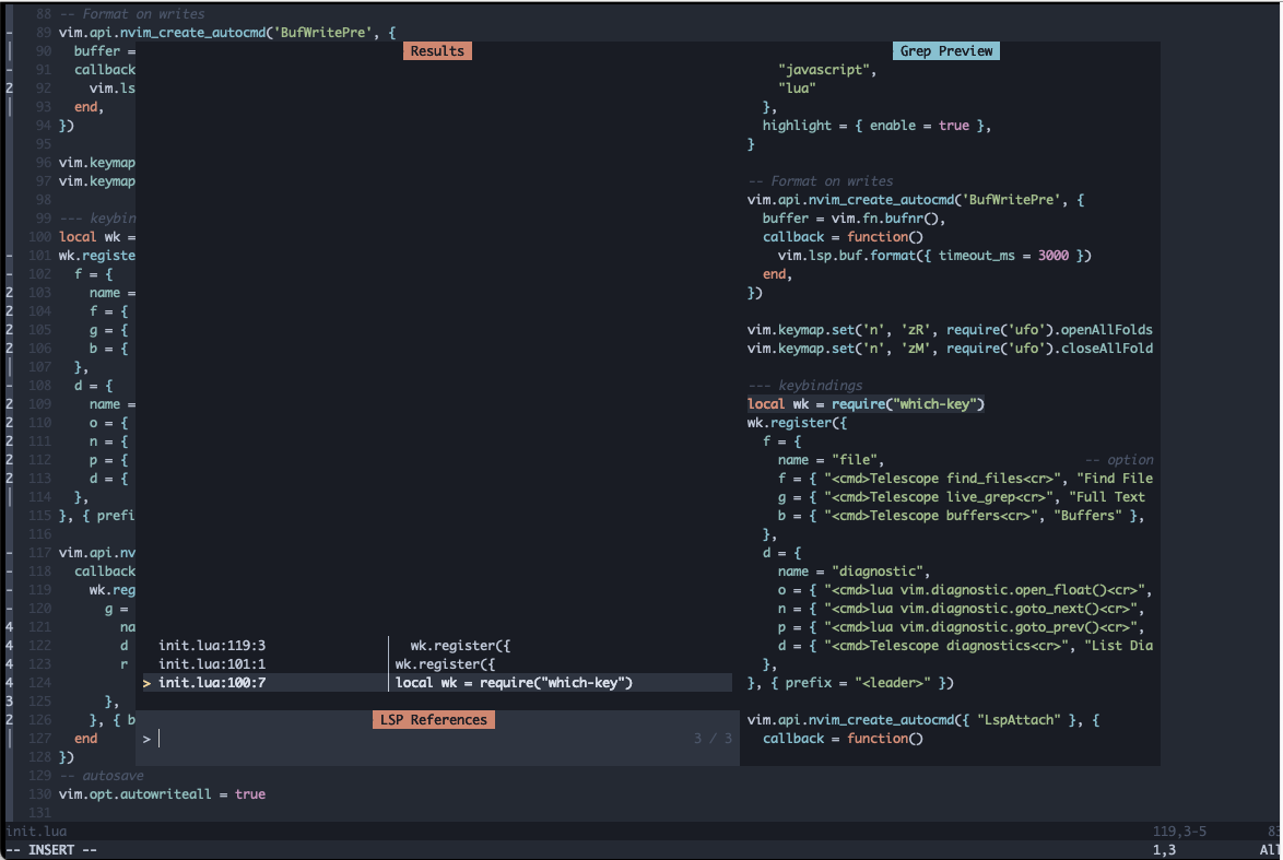Combining LSPs and Telescope to find code references