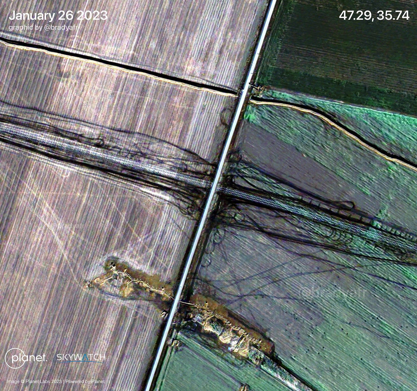 Russian field fortifications in Ukraine