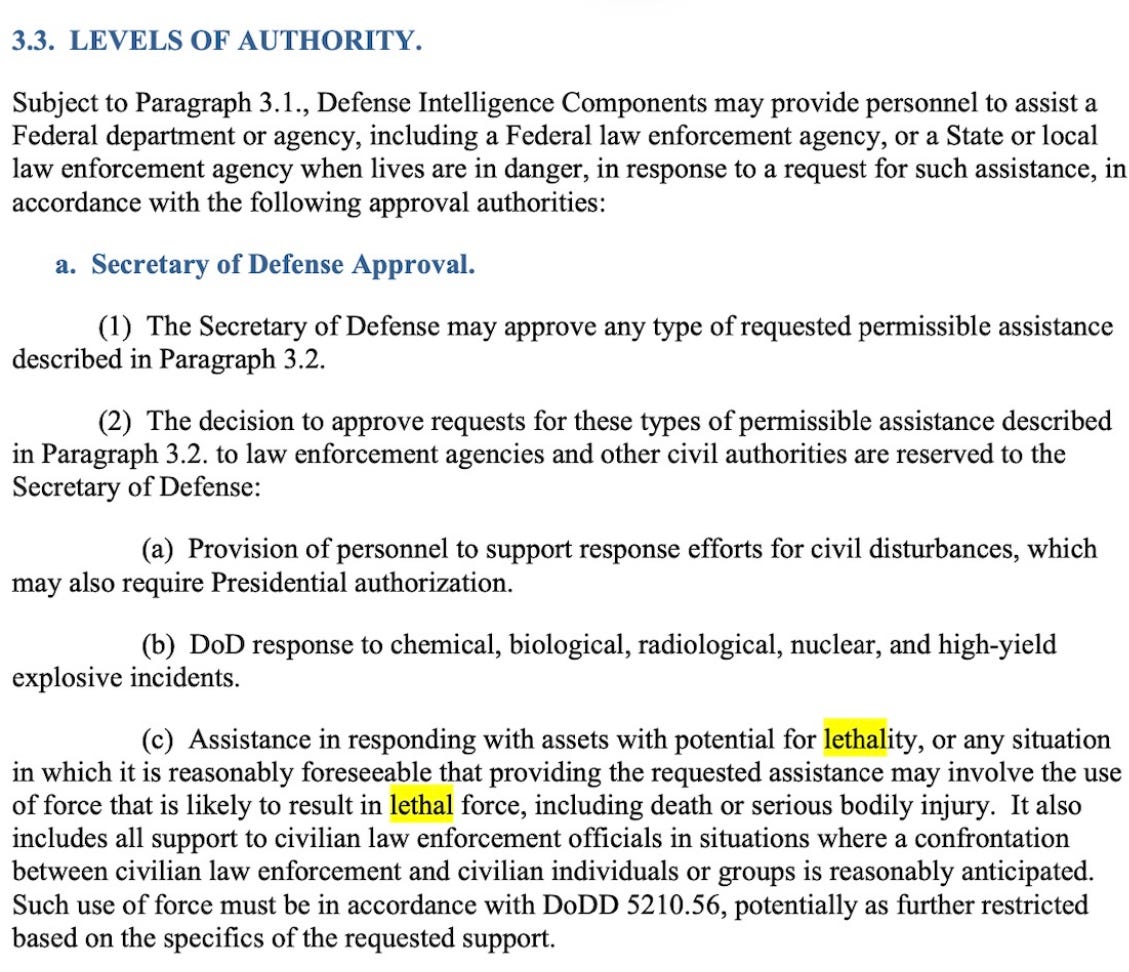 The DoD Quietly Reissues DoD Directive 5240.01, Expanding the Use of Lethal Force Against U.S ...