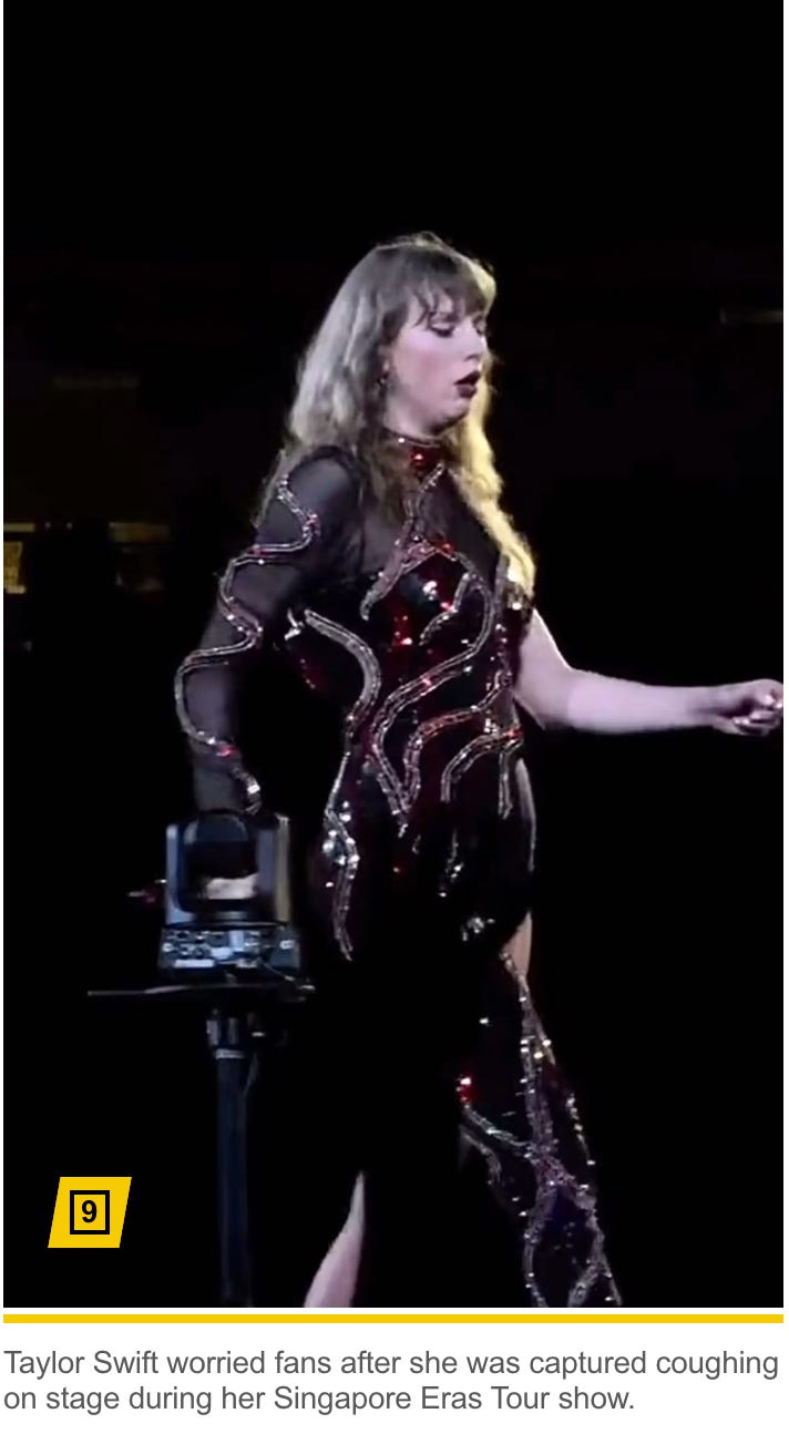 Taylor Swift "appears sick during Singapore show"; Fox News' Ashley ...