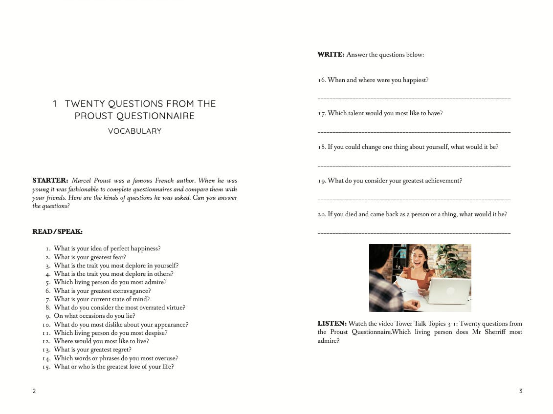 20 Questions from the Proust Questionnaire