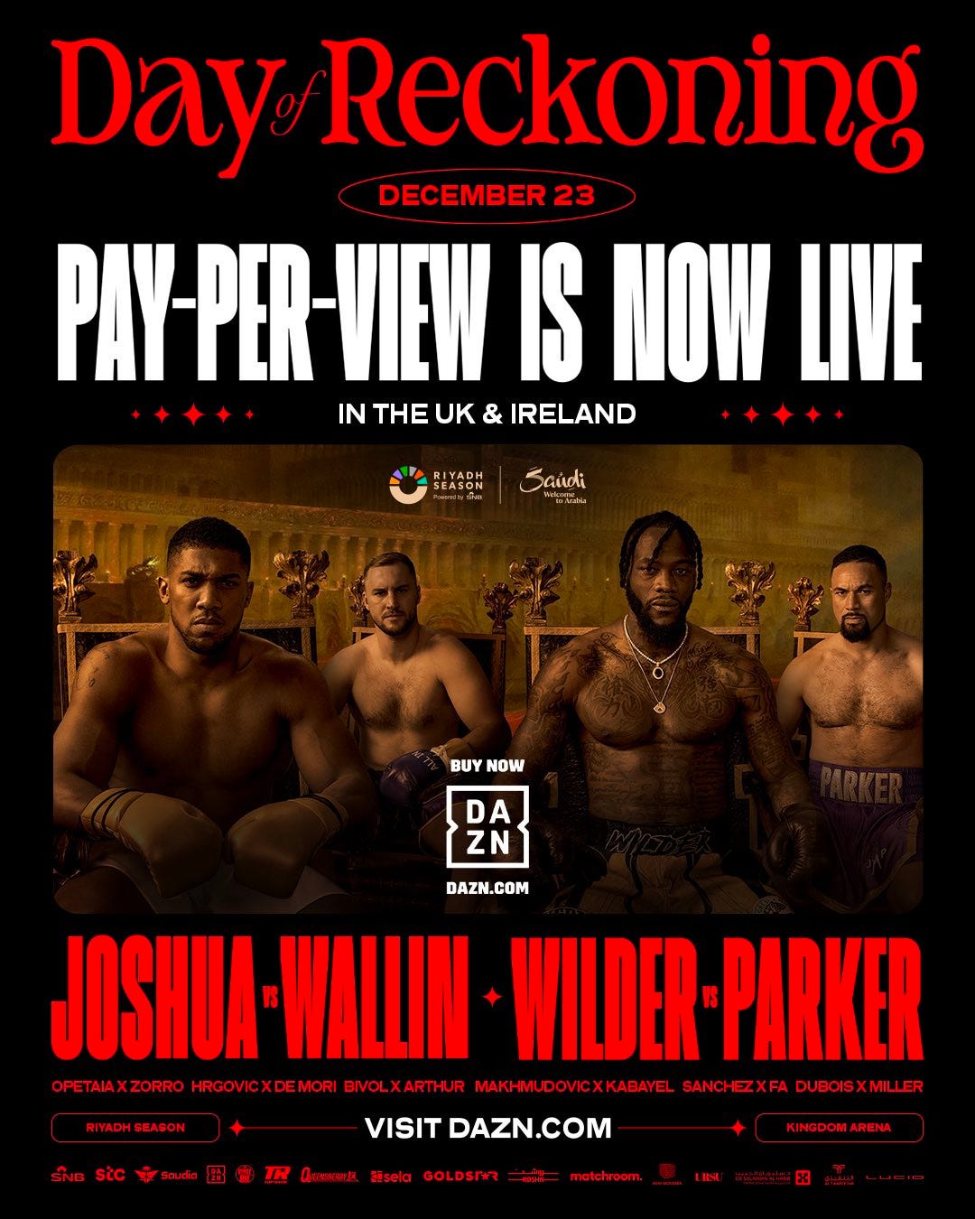 Boxing Schedule Heavyweights In Saudi By LukieBoxing