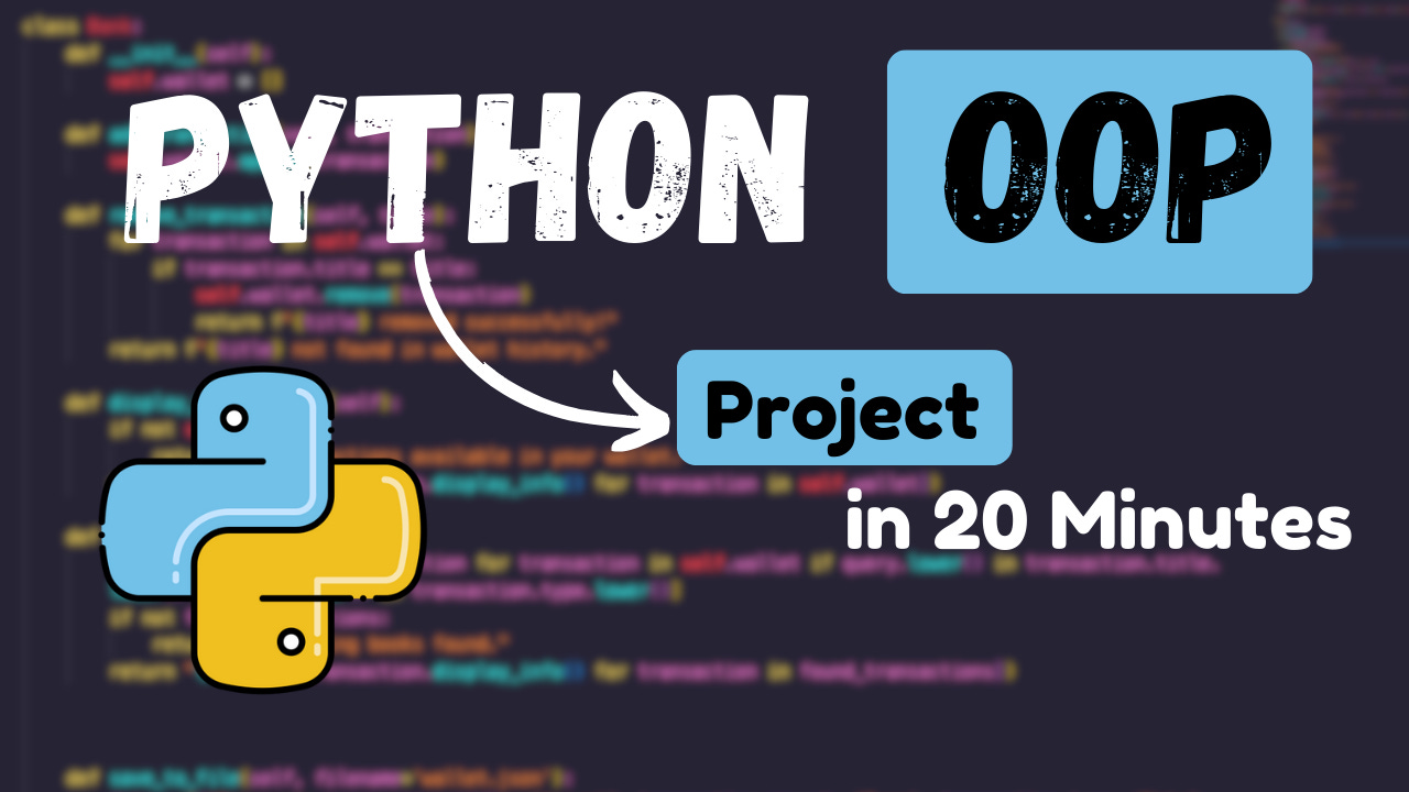Master Object Oriented Programming Python Class Project In 20 Minutes Code With Josh