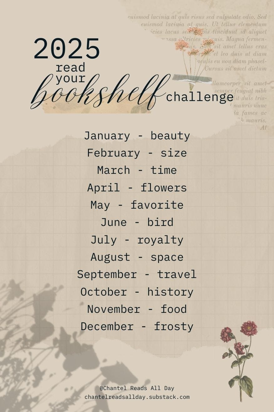 the 2025 read your bookshelf challenge