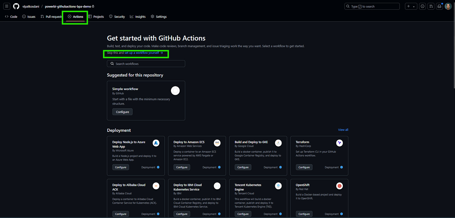 Building your Power BI CI/CD pipeline with GitHub Actions (Part 1)