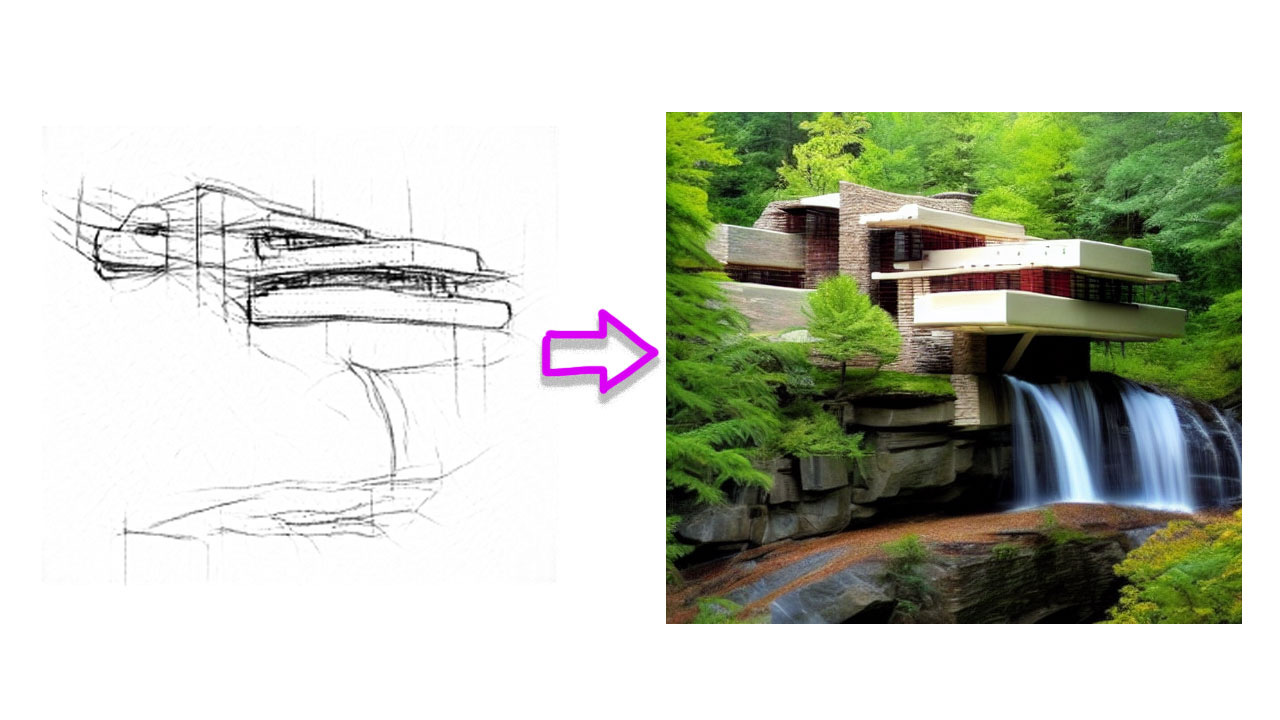 Sketch to Photo New AI Art Generator for Architect Designer