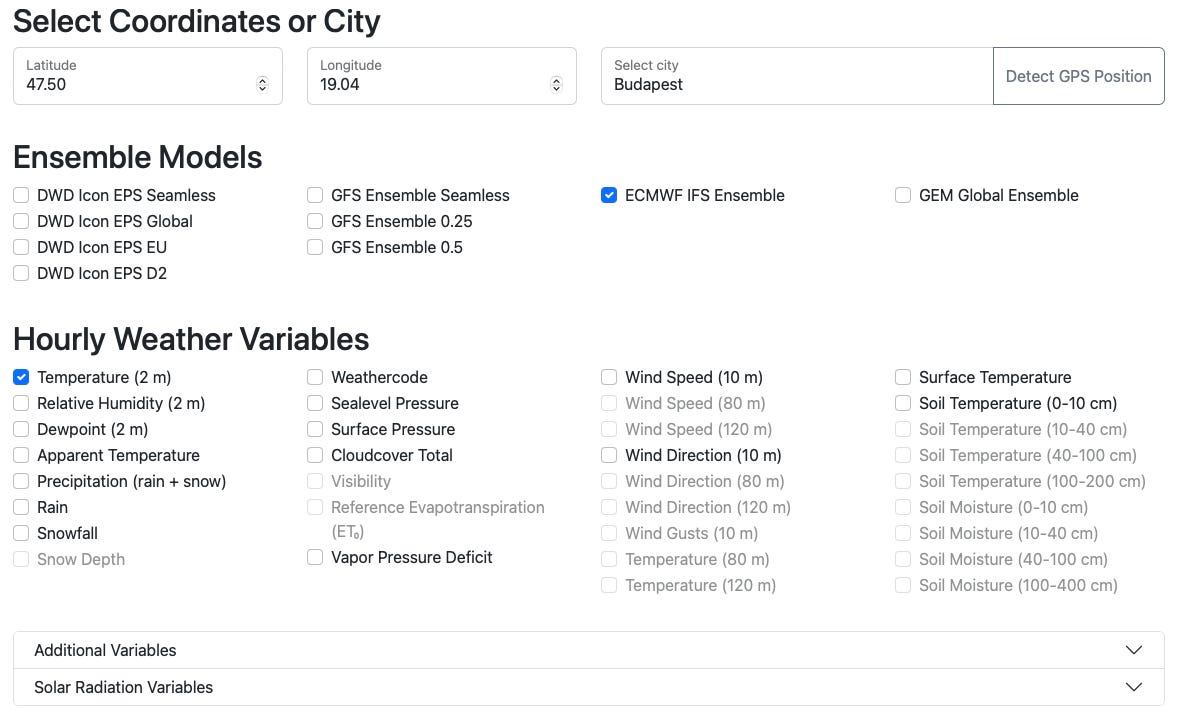 Ensemble Weather Forecast API - by Patrick Zippenfenig