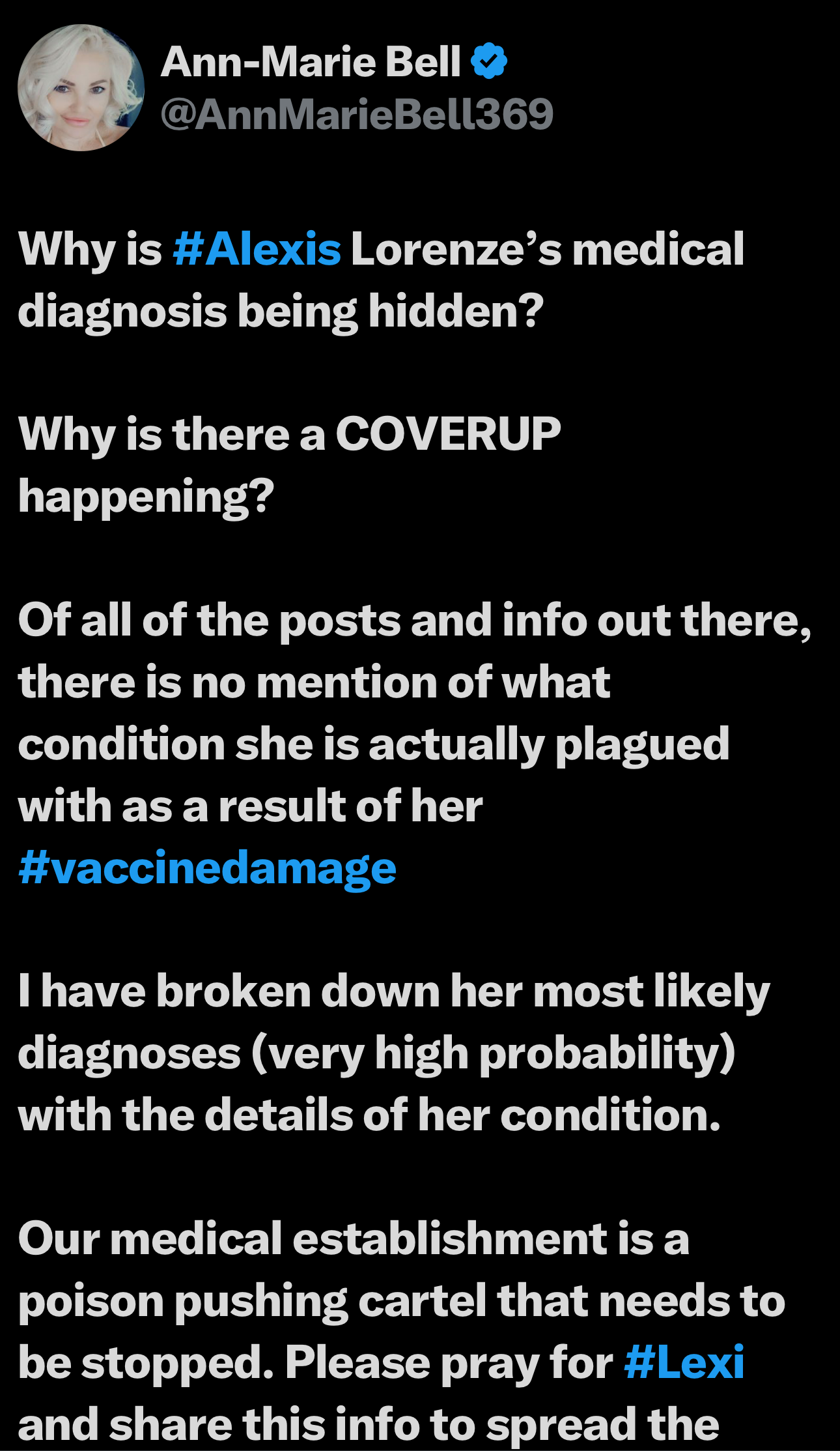 Alexis Update: Continued Pain from Removing Dead Tissue