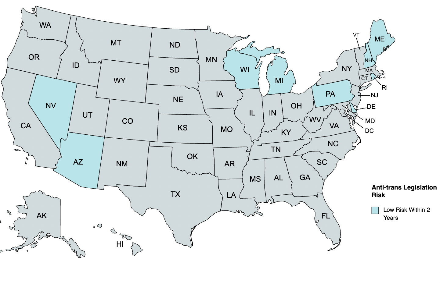 May Anti-Trans Legislative Risk Map - by Erin Reed