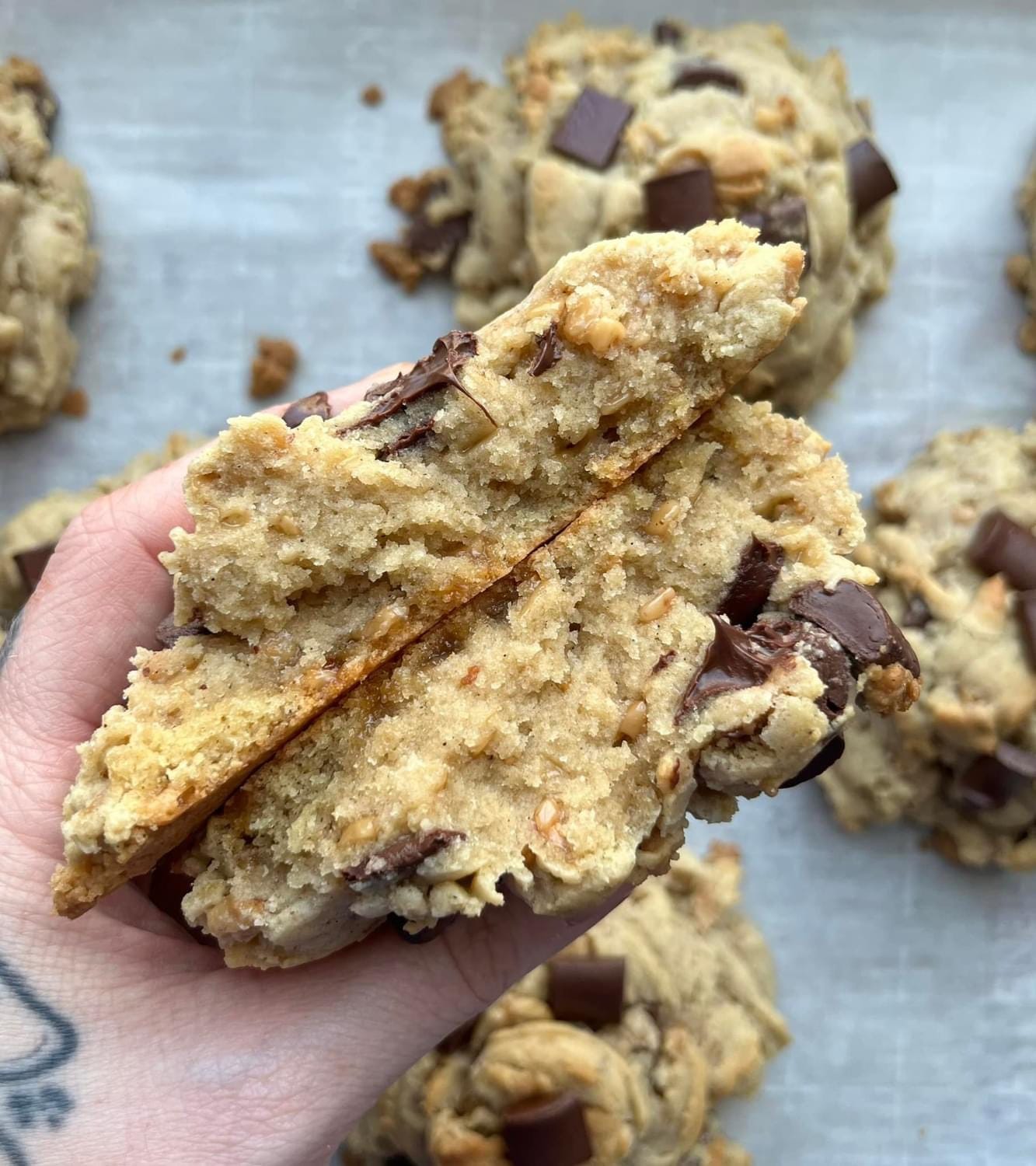 Toffee & Chocolate Chunk Cookies - by Rachael Galano