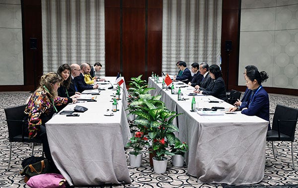 Wang Yi meets Allison, Merz, Kallas, Baerbock, Werthein, Rutte, Scholz ...