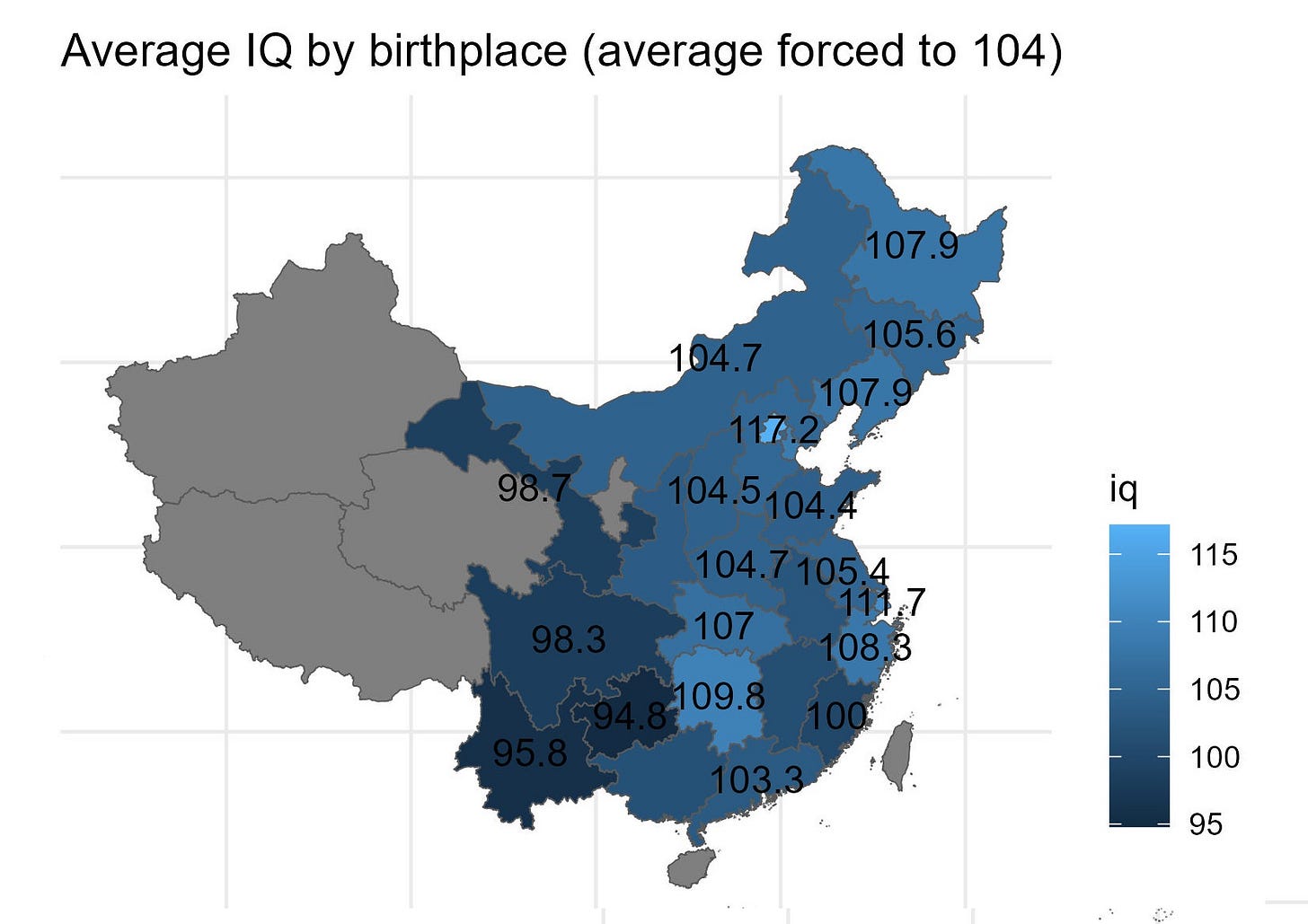 IQ by Chinese Province - by Sebastian Jensen - sebjenseb
