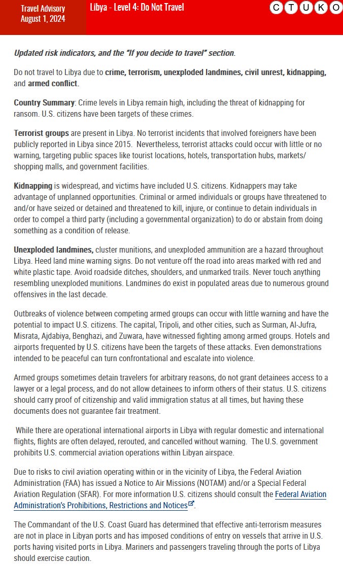 Countries Currently Under Travel Advisory By The United States