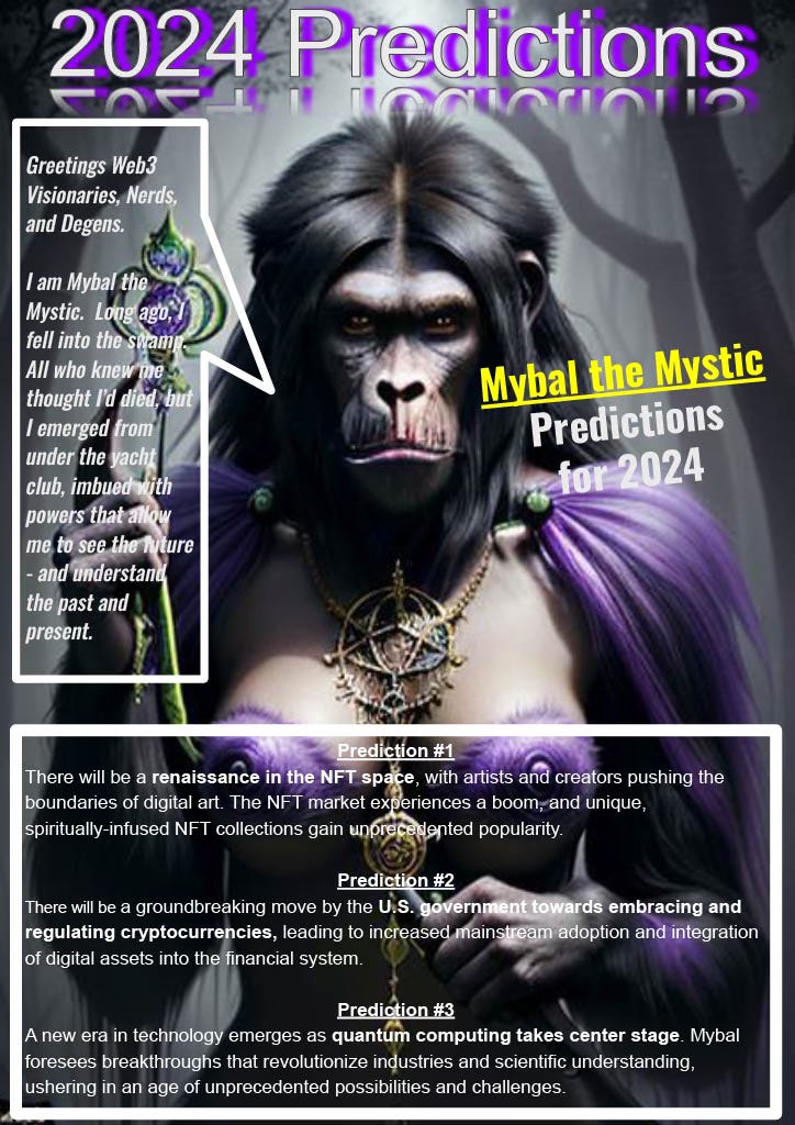 Mybal the Mystic Ape's Predictions for 2024 - by CD Damitio