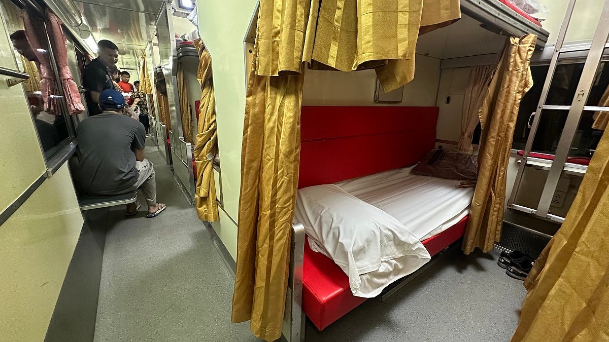 Riding the train from Bangkok to Vientiane