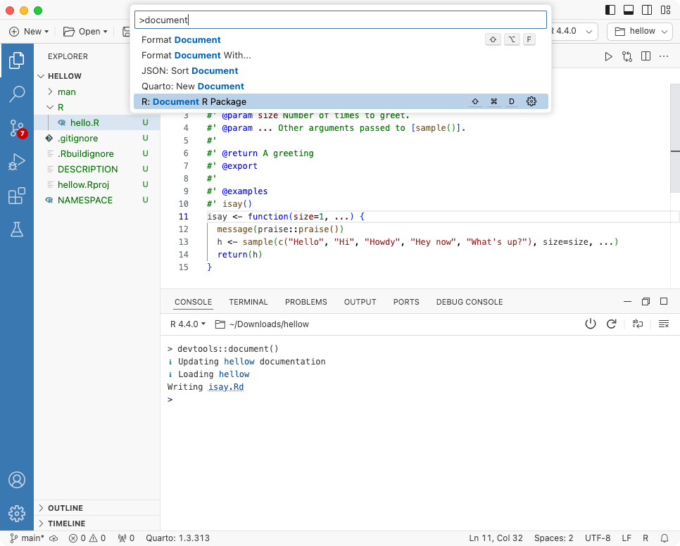 R package development in Positron - by Stephen Turner