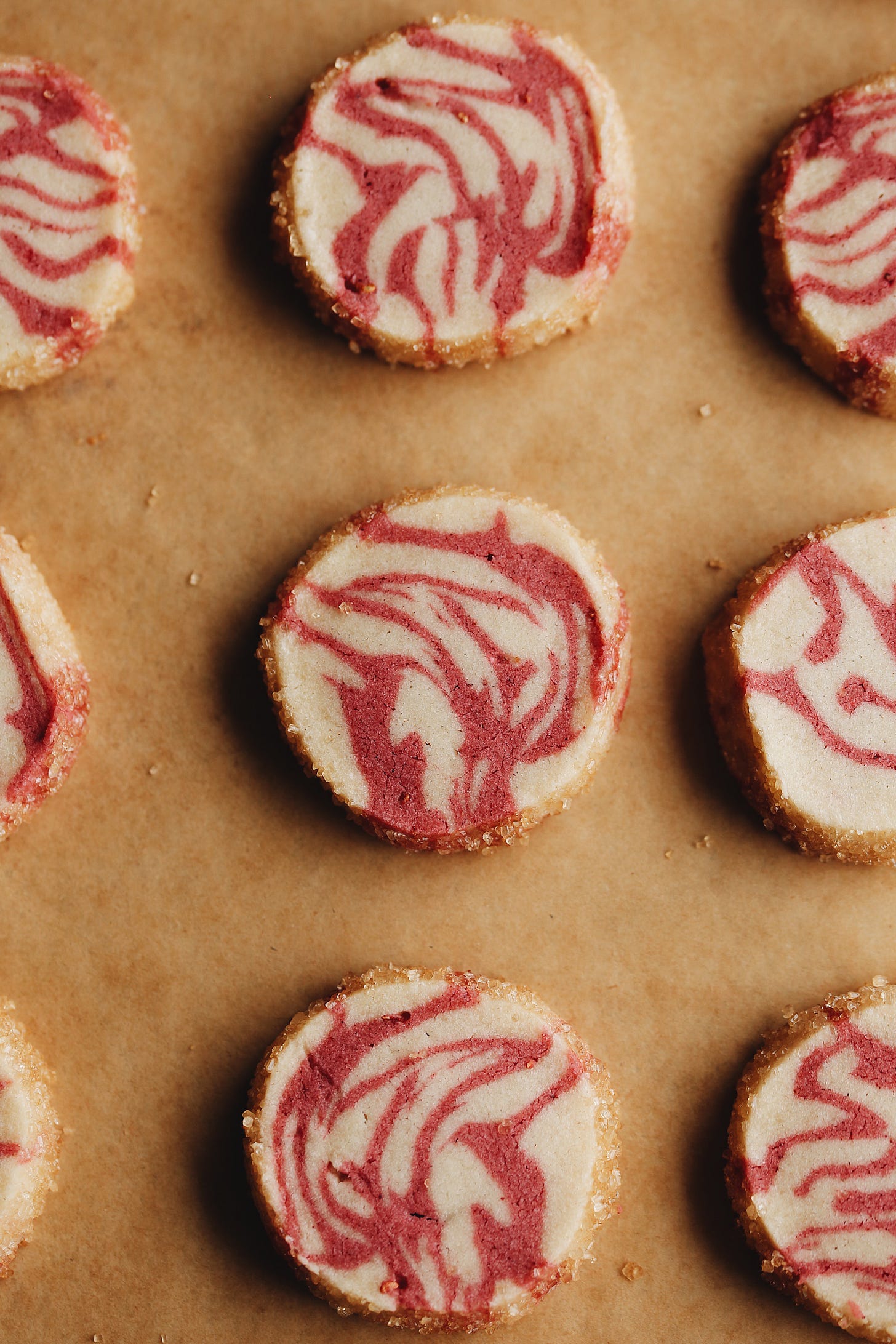 Raspberry Marble Shortbread Cookies - by Angela Chung
