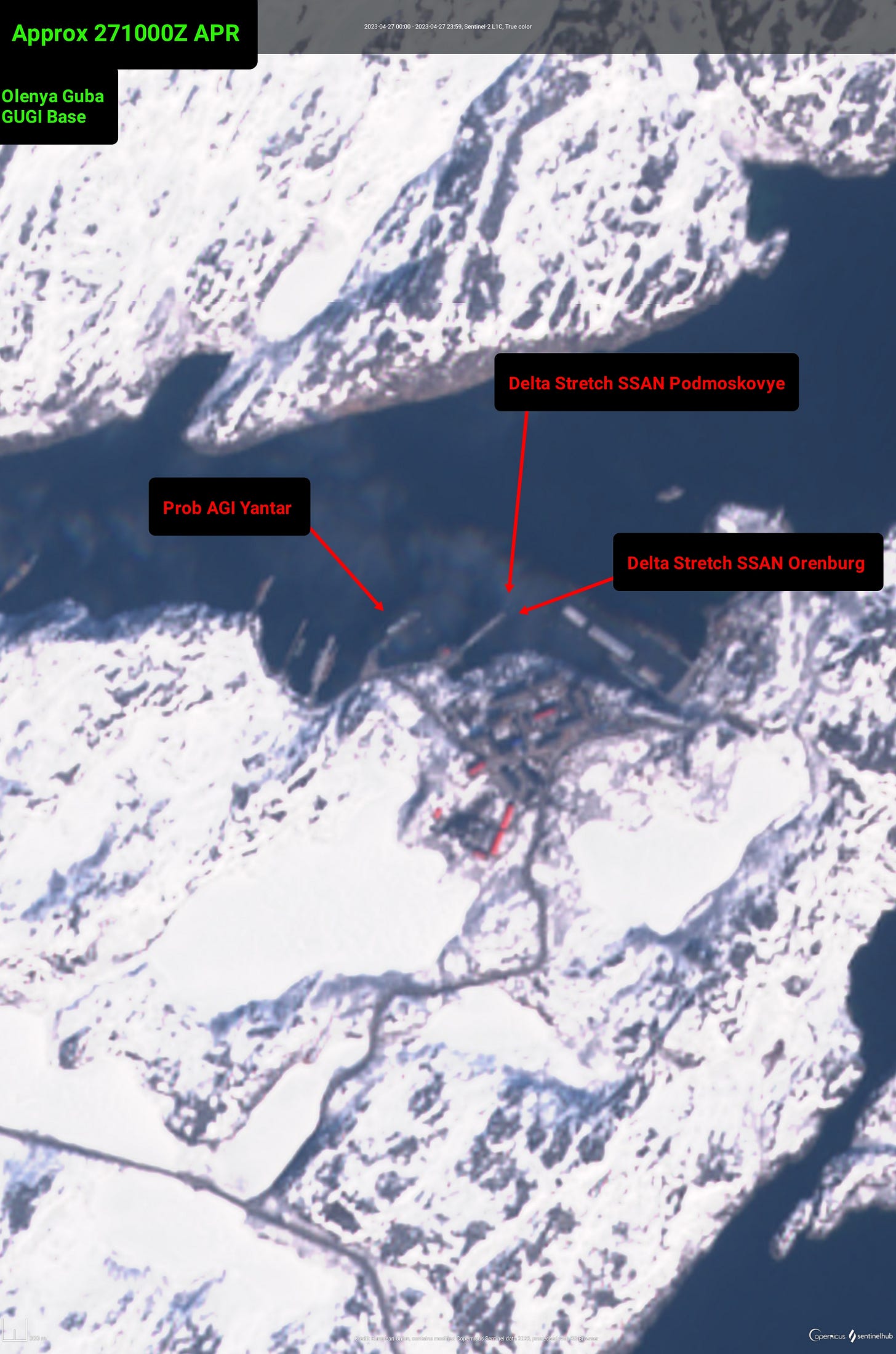 April 27th - Sentinel imagery of Northern Fleet Bases