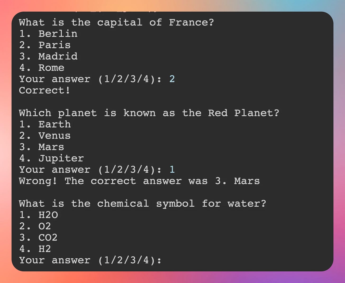 Python Project: Build a Simple Quiz Game - by Ardit Sulce