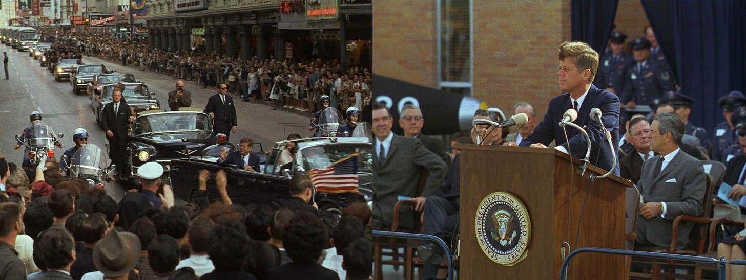 November 21, 1963: Texas Crowds Welcome JFK - by Chad Nagle