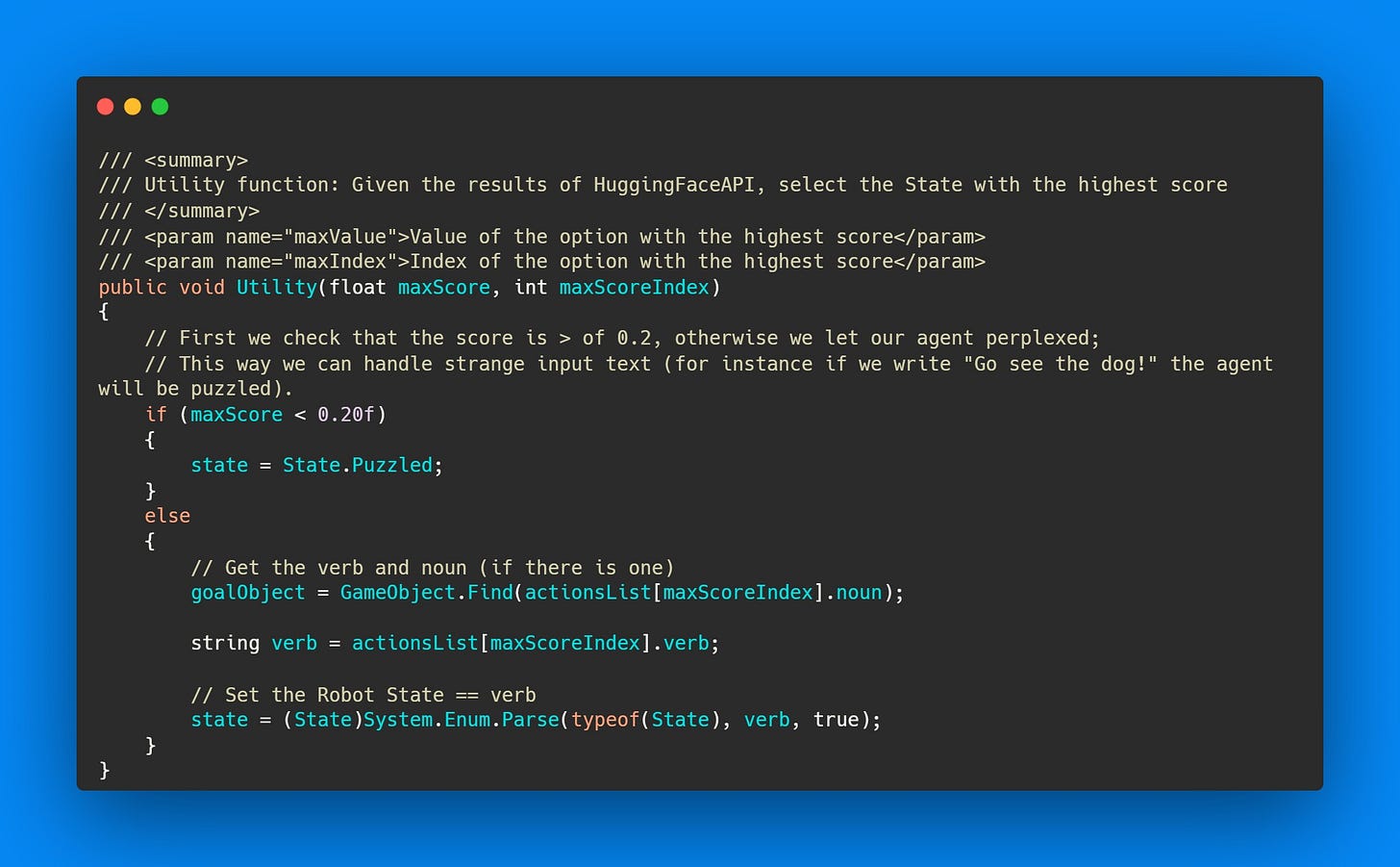 Create an AI Robot NPC using Hugging Face Transformers 🤗 and Unity Sentis