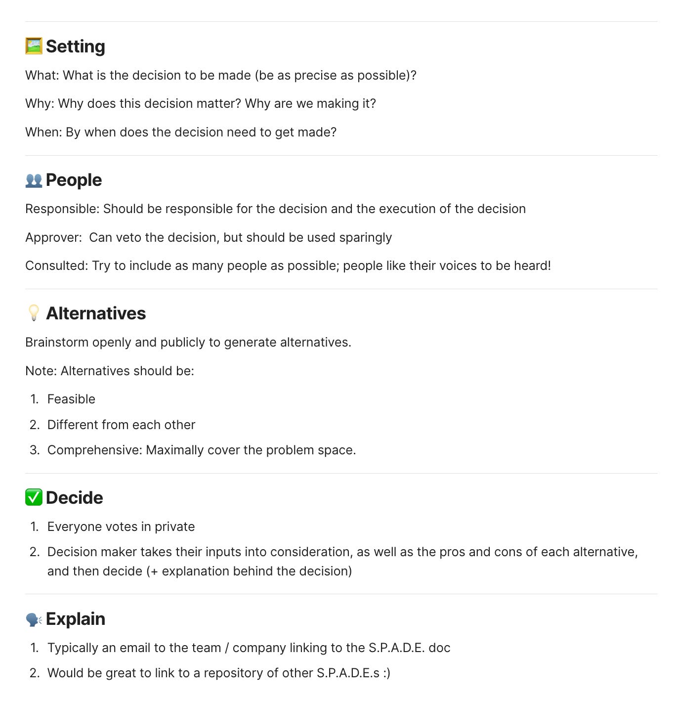 My favorite decision making frameworks - by Lenny Rachitsky