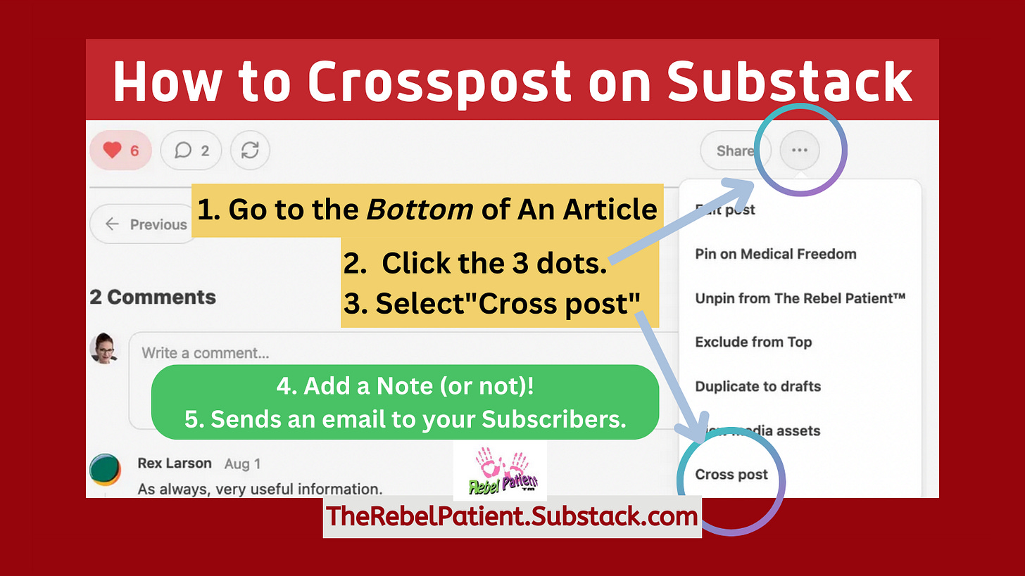 Grow Your Reputation and Email List Today on Substack: Restack or Cross-post