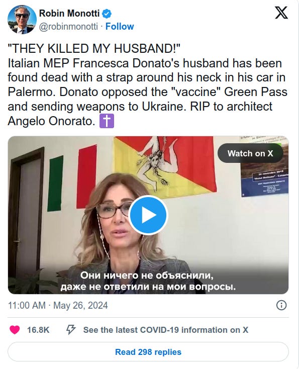 'THEY KILLED MY HUSBAND!': Anti-WEF Lawmaker’s Husband Found MURDERED