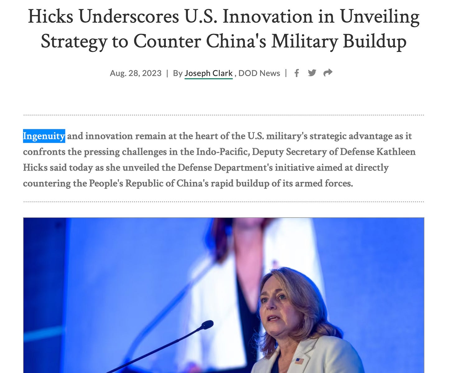 "Replicator" is the new answer for the Department of Defense?