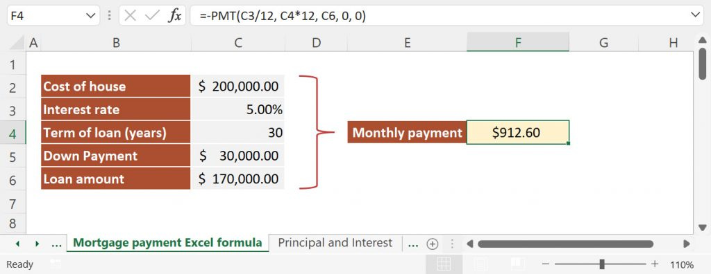 How to calculate a mortgage payment in Excel - by Radu