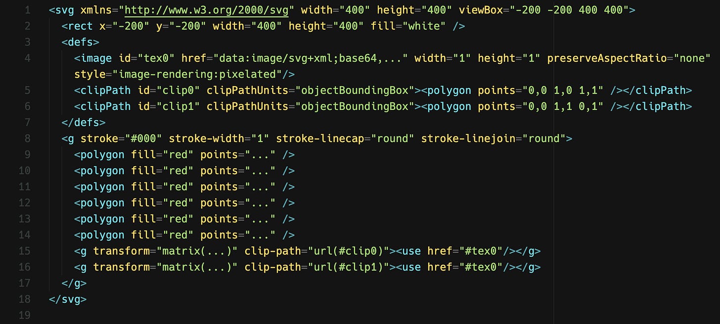 I made a 3D SVG Renderer that projects textures without rasterization