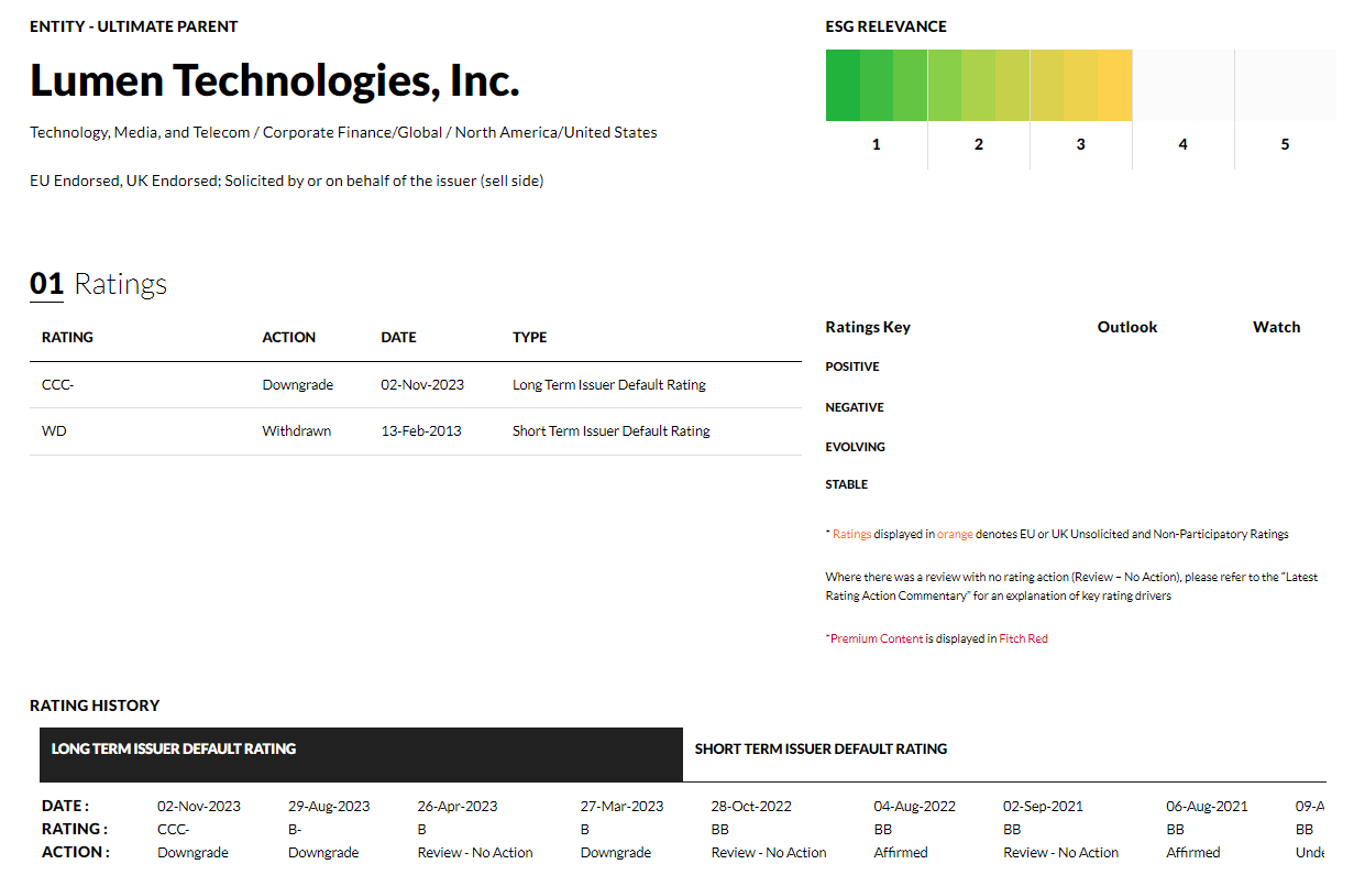 賭看看 LUMN 的不良債權？ - by BASM - 看圖說故事 - BASM’s Substack