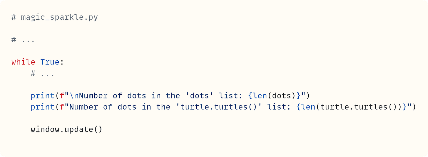 A Touch of Randomness Makes The Magic Sparkle • A Python `turtle` Animation
