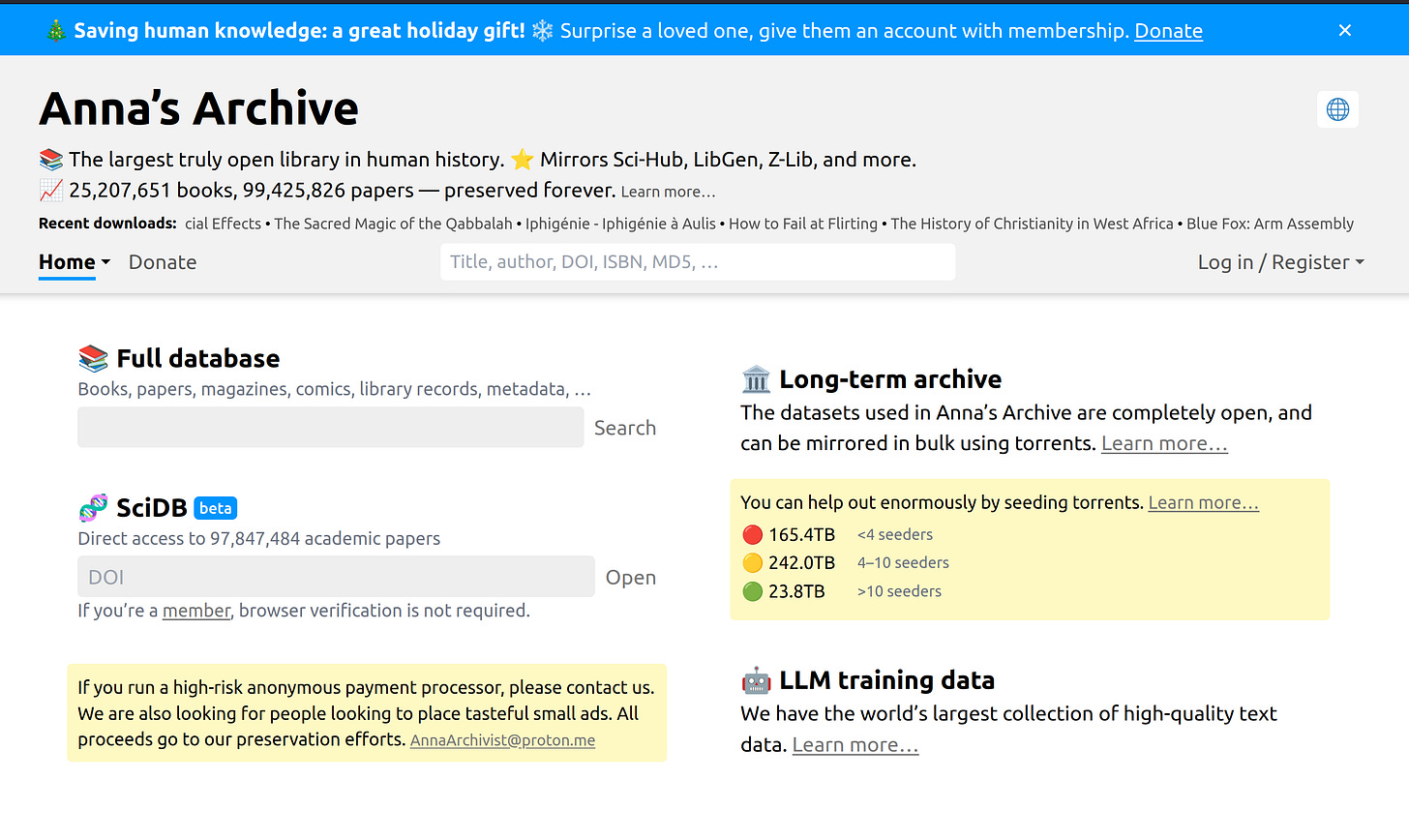 The new way to find ebooks and papers online: Anna's Archive