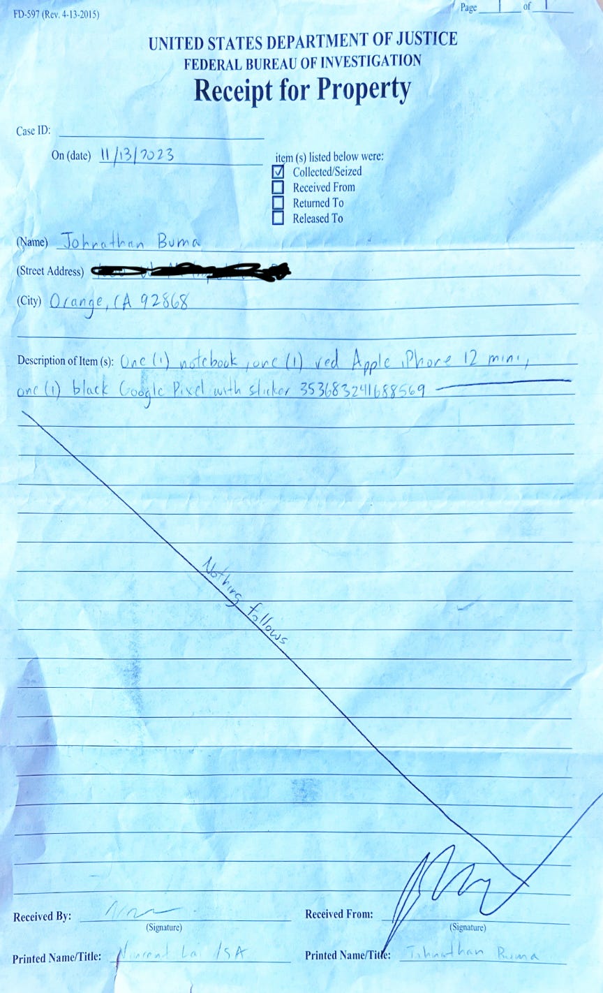 The Targeting of Special Agent Johnathan Buma