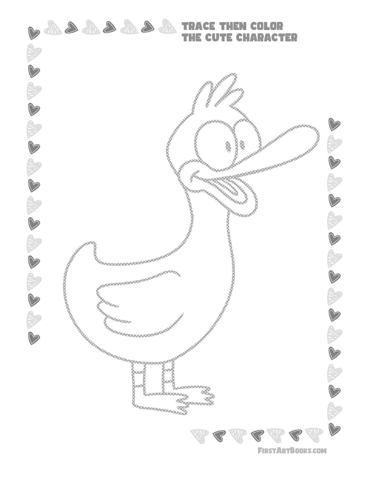 Free Activity Page: Trace Then Color A Duck With This Cute Duck ...