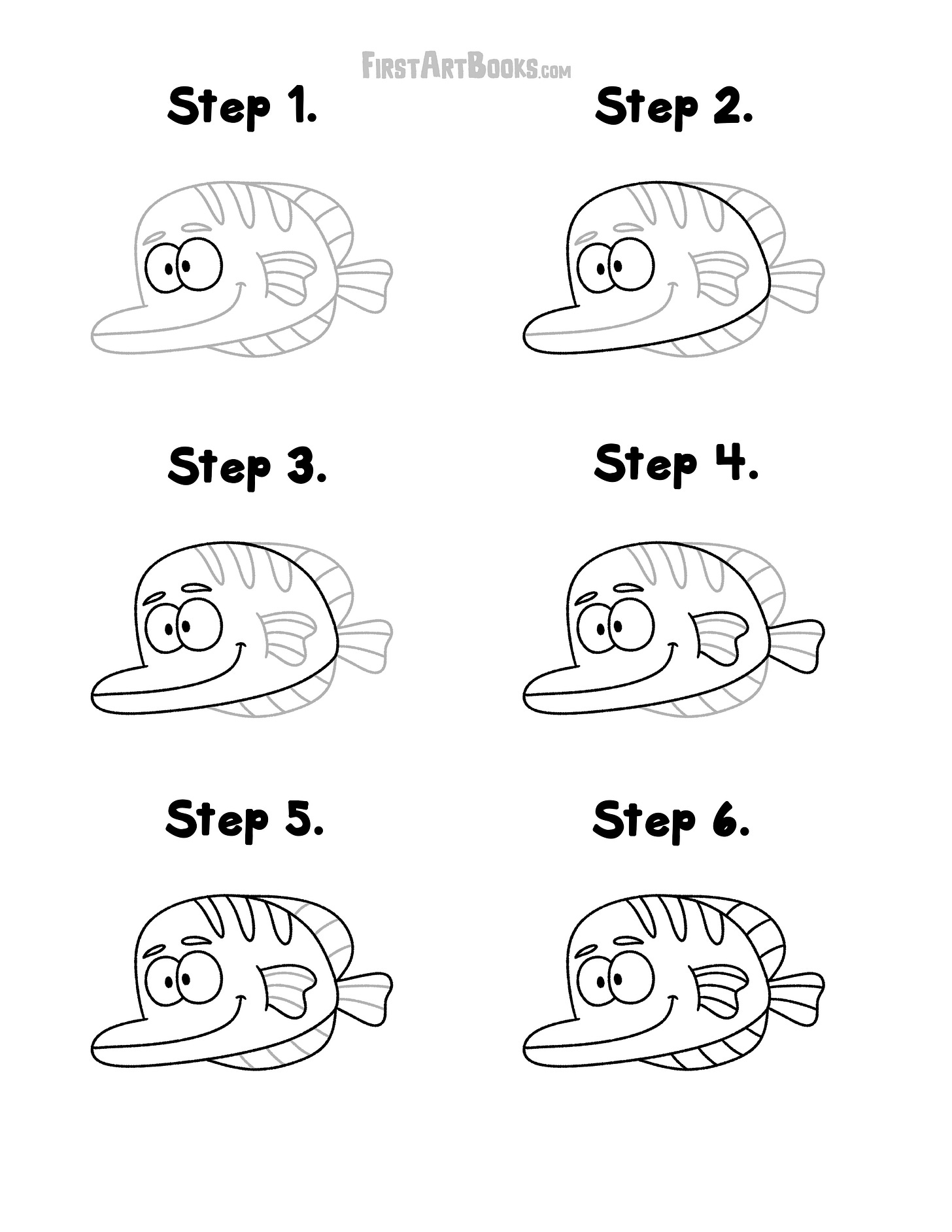 Free Activity Page: How To Draw A Tropical Fish | 6 Easy Steps | Step ...