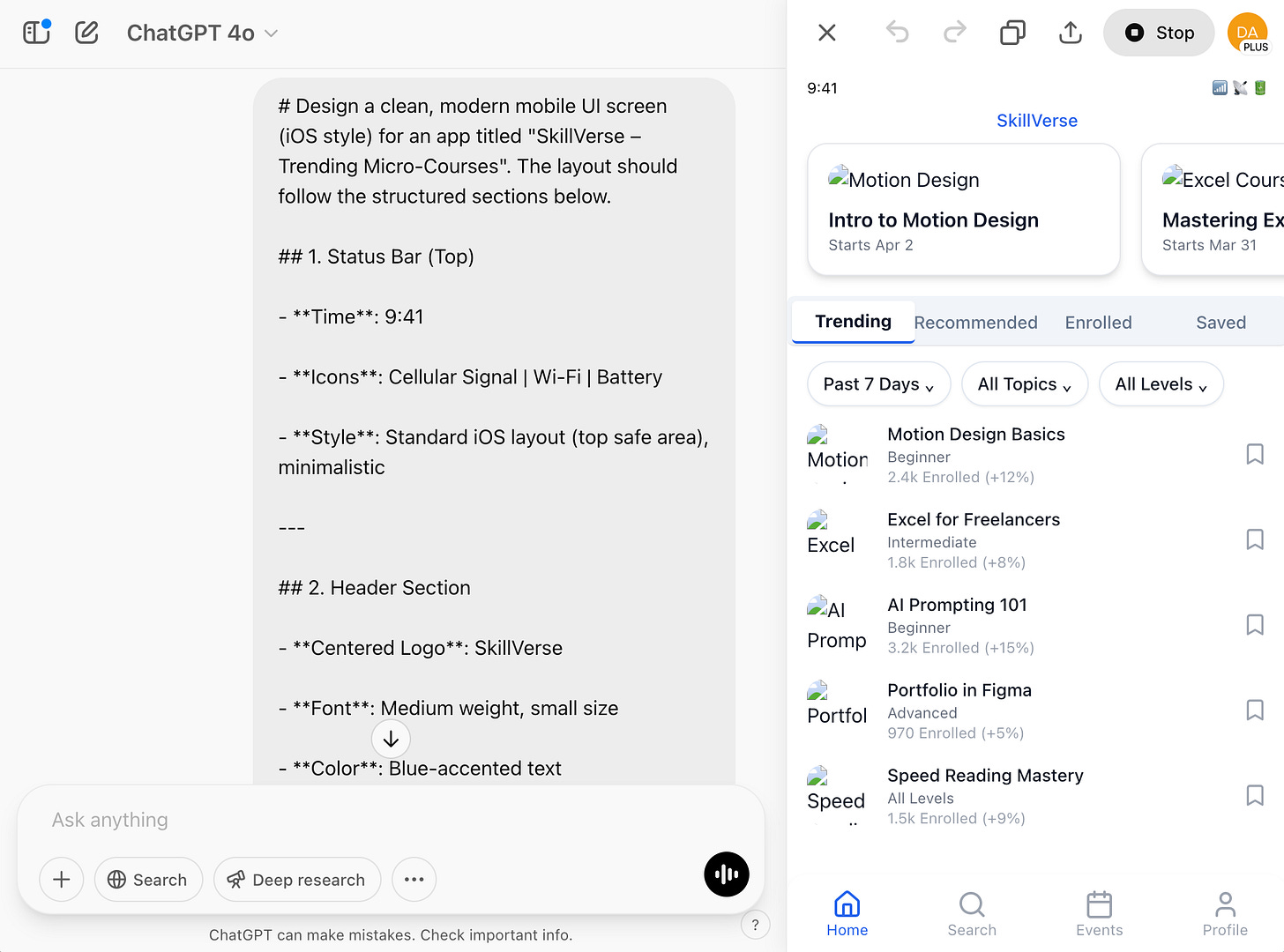 How I created UI with ChatGPT's new image generator (4o)