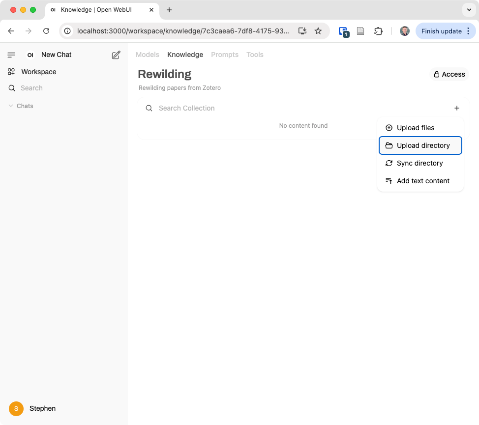 Build a local RAG application with Open WebUI to chat with your Zotero library