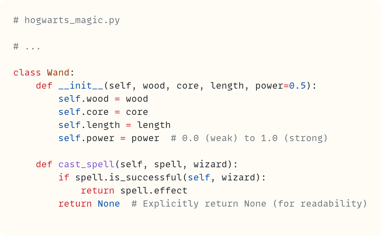 Casting A Spell • More Interaction Between Classes