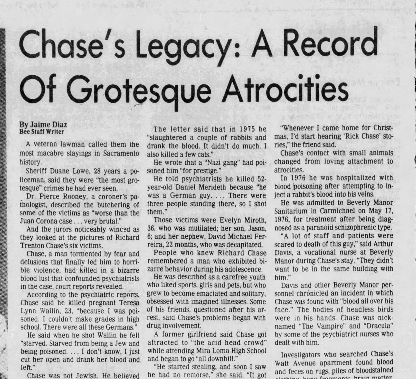 The Horrifying Story of Richard Chase: The Serial Killer Who Became ...