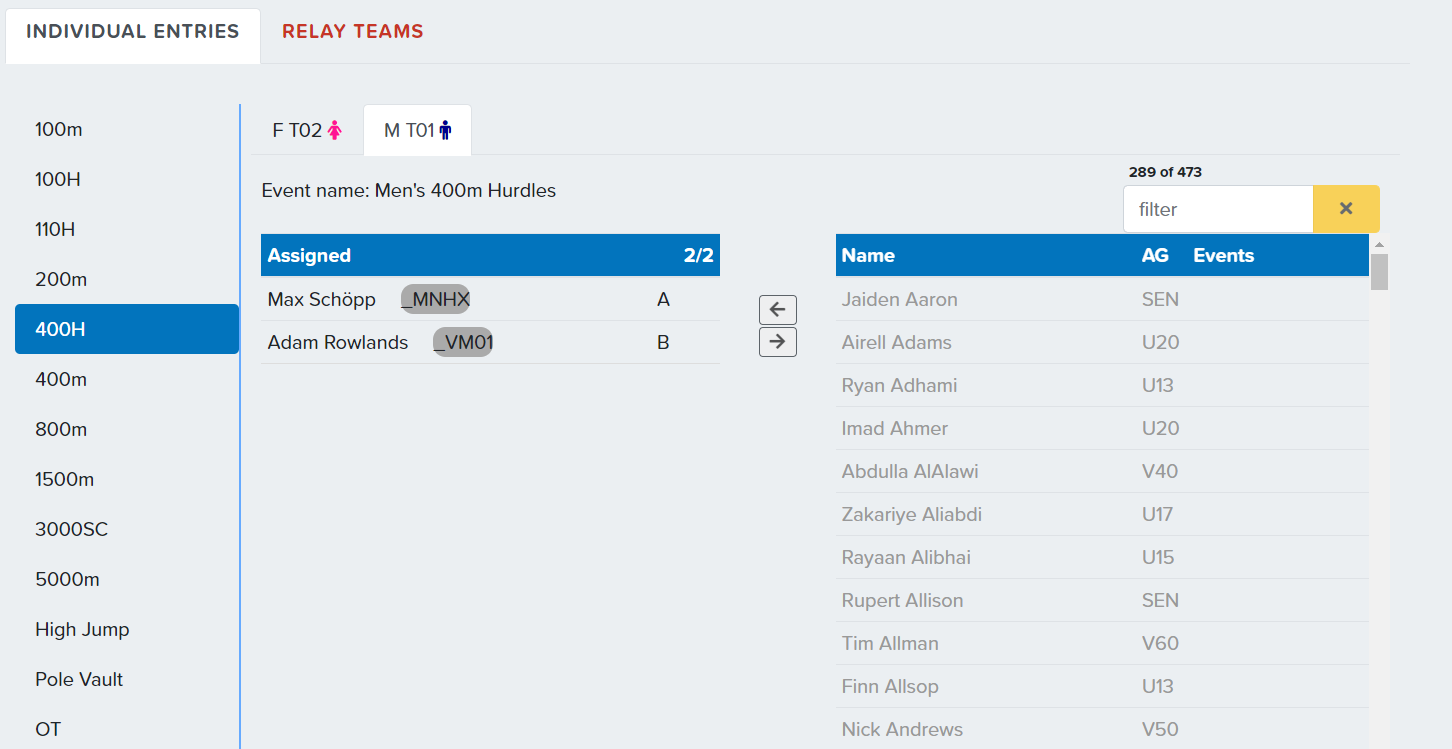 Managing Your Track and Field League with OpenTrack