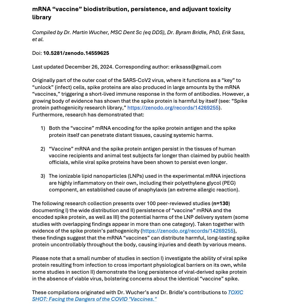 Vast mRNA 'Vaccine' Biodistribution, Persistence, and Adjuvant Toxicity ...