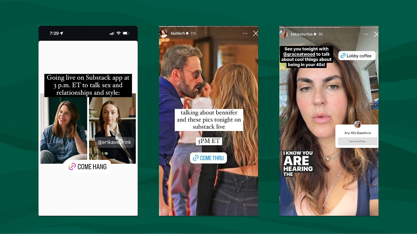 Live video is available to all publishers in the Substack app