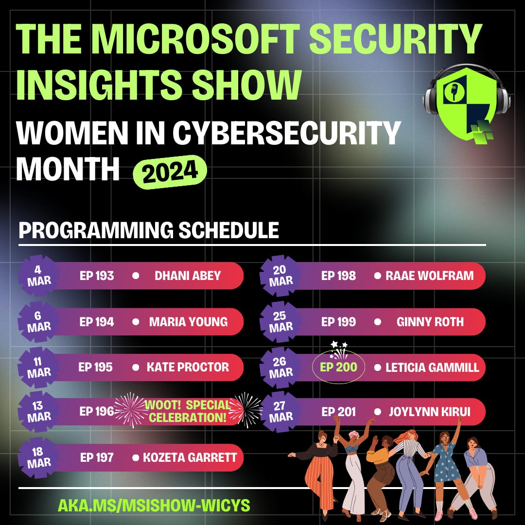 The Microsoft Security Insights Show - Women in Cybersecurity Month - March 2024