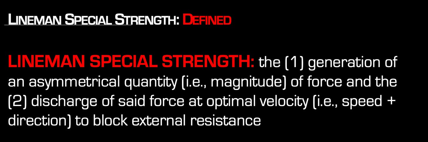 Lineman Special Strength (LSS): A Paradigm Shift in Understanding Blocking